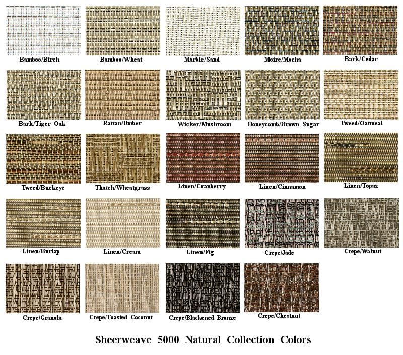 Sheerweave 5000 Series Natural Shades - Quality Screen Company